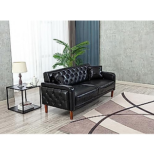 Black PU Waiting Room Chairs Sofa Conference Room Chairs, Office Reception Chairs Waiting Room Bench Guest Chairs, Office Guest Chairs Side Reception Chairs Sofa for Breakroom/Lobby/Events/Church
