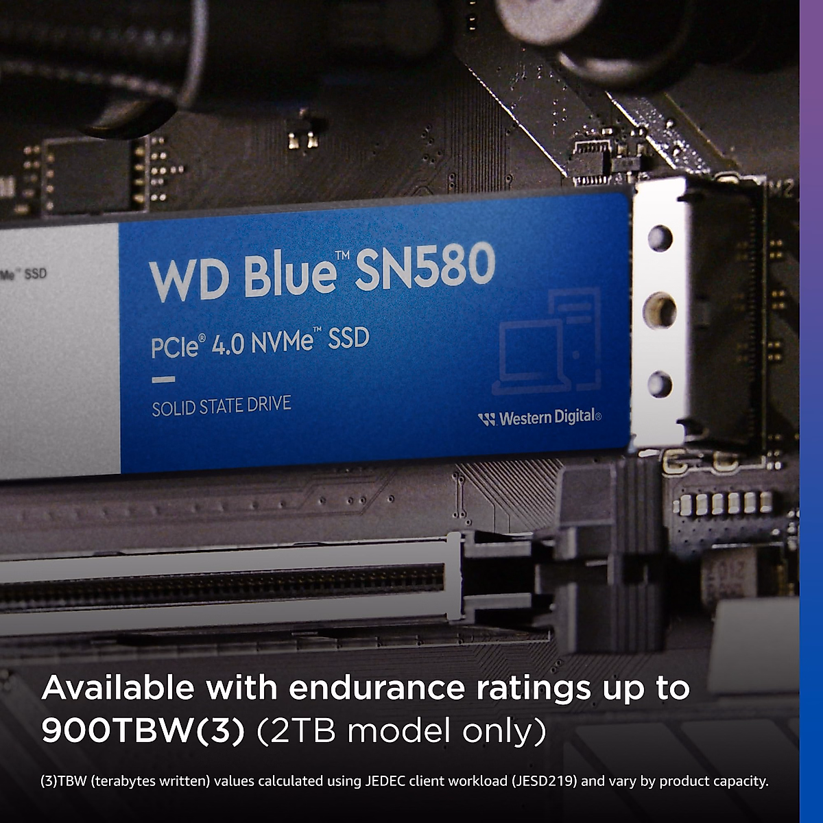 Western Digital 2TB WD Blue SN580 NVMe Internal Solid State Drive SSD - Gen4 x4 PCIe 16Gb/s, M.2 2280, Up to 4,150 MB/s - WDS200T3B0E