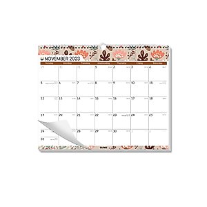 SUNEE Wall Calendar 2023-24, Now to December 2024, 15 Months Large Monthly Calendar for Office, 14.5x11.5, Floral Decorative