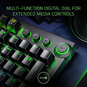 Razer BlackWidow Elite Mechanical Gaming Keyboard: Yellow Mechanical Switches - Linear & Silent - Chroma RGB Lighting - Magnetic Wrist Rest - Dedicated Media Keys & Dial - USB Passthrough