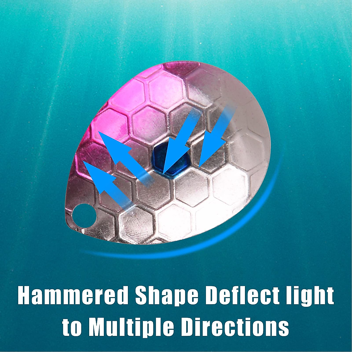 Fishing Spinner Blades Colorado Blades Hammered Custom Fishing Spinners DIY Lure Making Supplies Colorful Fishing Spoons for Walleye Rig Inline Spinners 40pcs