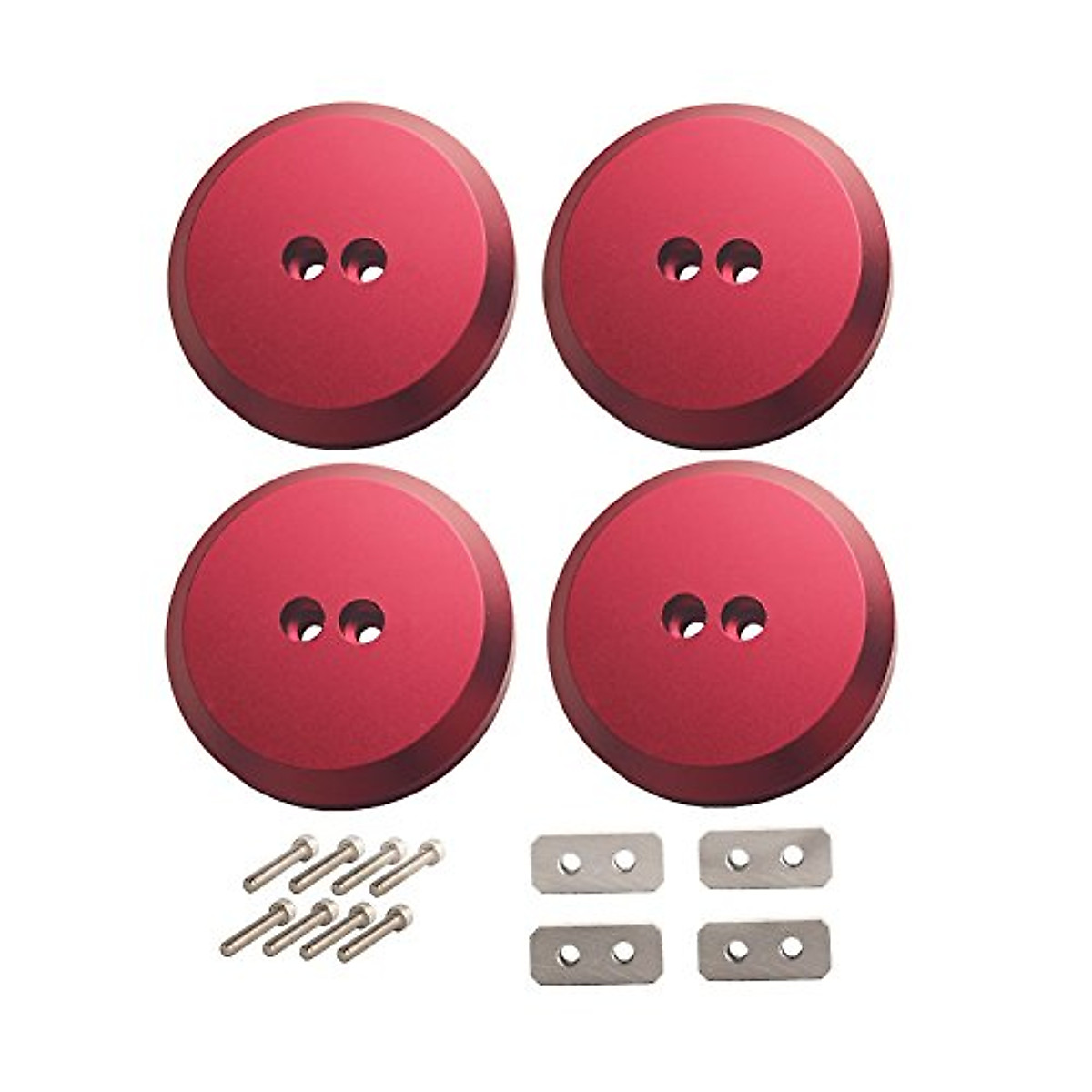 Dewhel Jack Pad Adapter Billet Anodized Red Aluminum Floor Jack for Corvette C8/C7/C6 Premium Bolt on Jack Points - 4 Pack¡­