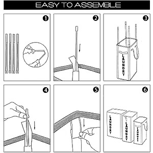 92L Extra Large Laundry Hamper with Leather Handle,Standable Laundry Basket with Wheels Laundry Hamper on Wheels,Large Hamper,Rolling Laundry Basket Grey