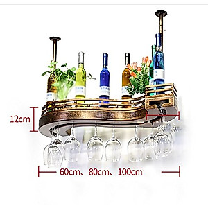Wine Racks Metal Wine Rack/Hanging Red Wine Cup Holder/Hanging Upside Down Glass Holder/Creative Home Bar/Wine Rack Hanging Glass Holder (Size : 60 * 23cm)