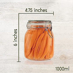 Galashield Glass Jars with Lids Food Storage Jars with Airtight Lids Leak Proof Glass Canisters Kitchen Jars [33 oz]
