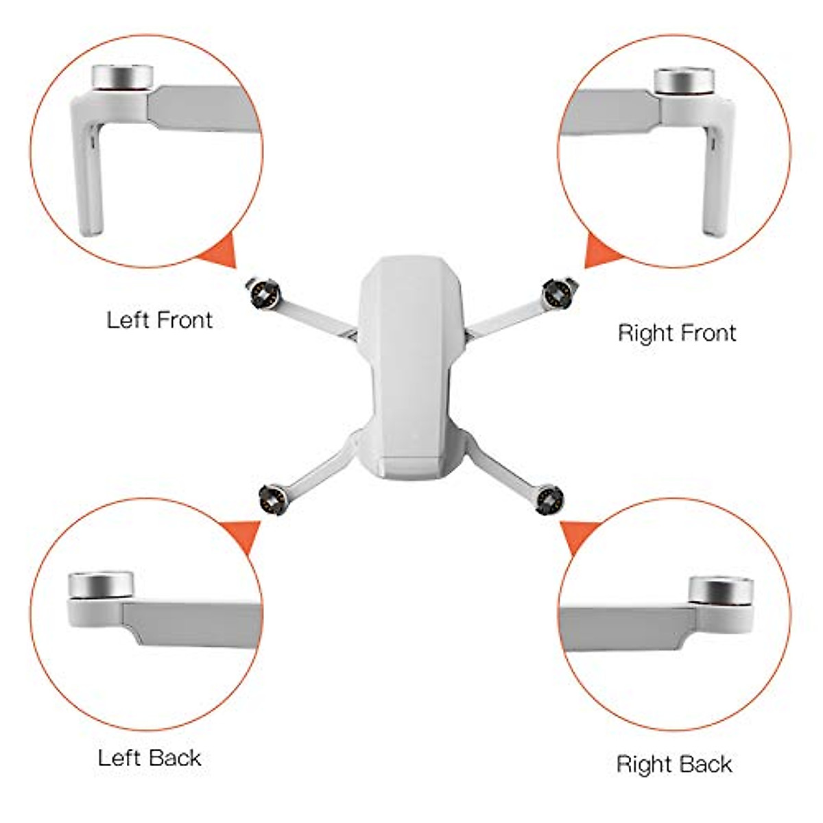 RC Drone Arm, ABS + Metal Mini RC Drone Arm Drone Arm Spare Parts Compatible for Mavic Mini 2 Drone(Back Left)