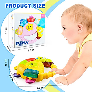 OKREVIEW Baby Rattles Activity Bell Toy - Baby Toy 6 to 12 Months Babies Music Rattles Toy with Song Lighting Modes, Infant Toy Colorful Birthday Gift