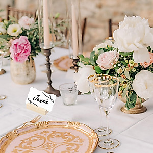 PATIKIL Wooden Place Card Holder 2.8"x0.9"x0.7", 15 Pcs Natural Wood Table Number Sign Photo Picture Holders Wooden Stands for Home Dinner Wedding Birthday Party