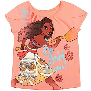 Disney Moana Little Girls Graphic T-Shirt Mesh Skirt and Scrunchie 3 Piece Outfit Set 7-8