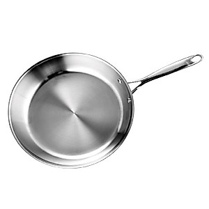 Cooks Standard Frying Pan Stainless Steel, 10-Inch Multi-Ply Clad wok Stir Fry Pan Kitchen Skillet, Silver