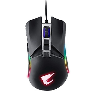 GIGABYTE AORUS RGB 16000 dpi Optical Sensor Fully Programmable and Saved Onboard 16.7M Customizable Lighting Gaming Mouse - GM-AORUS M5,Black