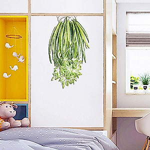 Artificial Chlorophytum Silk Flowers, Artificial Flowers Spider Plant Fake Greenery Faux Plant Hanging Basket Ivy Green Leaves Wall Hanging Plants for Home Garden Office Wedding Decoration