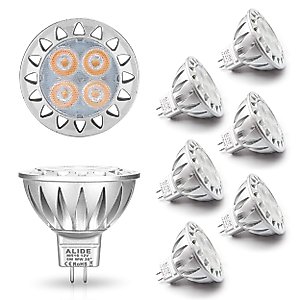 ALIDE MR16 Led Bulbs 5W Replace 20W 35W Halogen Equivalent,2700K Soft Warm White,12V Low Voltage MR16 GU5.3 Bulb Spotlights for Outdoor Landscape Flood Track Lighting,Not Dimmable,450lm,38 Deg,6 Pack