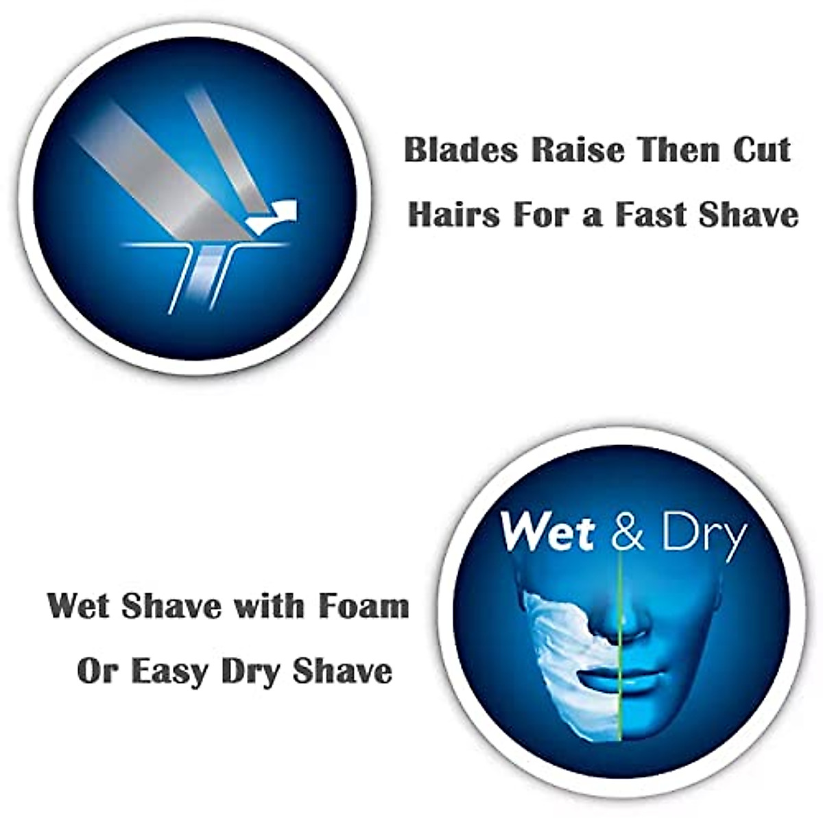 HQ8 Replacement Heads Fit for Philips Aquatec Shavers, Razor Replacement Blades Compatible with Norelco Shavers PT720 AT880 AT810 and Aquatec Shavers OEM HQ8 Heads Upgraded, 3-Pack & Brush