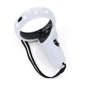 HissKong 1 Pair Controller Protective Case Waterproof and Non-Slip Silicone Cover for Oculus Quest and Oculus Rift S VR Controller Handle - White