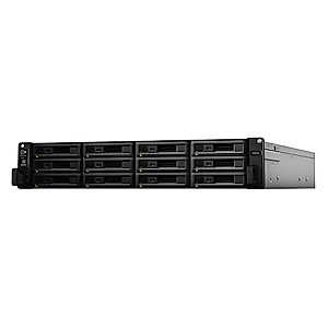 Synology RackStation RS3618xs NAS Server with Xeon 2.4GHz CPU, 64GB Memory, 216TB HDD Storage, 4 x 1GbE LAN Ports, DSM Operating System Bundle with Rail kit