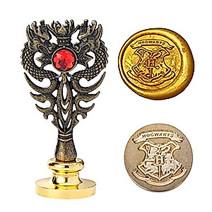 Karhood Quill Pen and Ink Set - Feather Calligraphy Dip Pen with Wax Seal Stamp Kit and 5 Nibs (Dark Green)