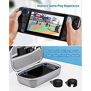 (6 Pcs) Joystick Thumb Grips Caps, DEVASO Silicone Joystick Protector, 4 Pcs of Anti-Slip Extended Thumb Grips Covers for Steam Deck/OLED/PlayStation Portal/ASUS ROG Ally/Switch/PS5/PS4/Xbox