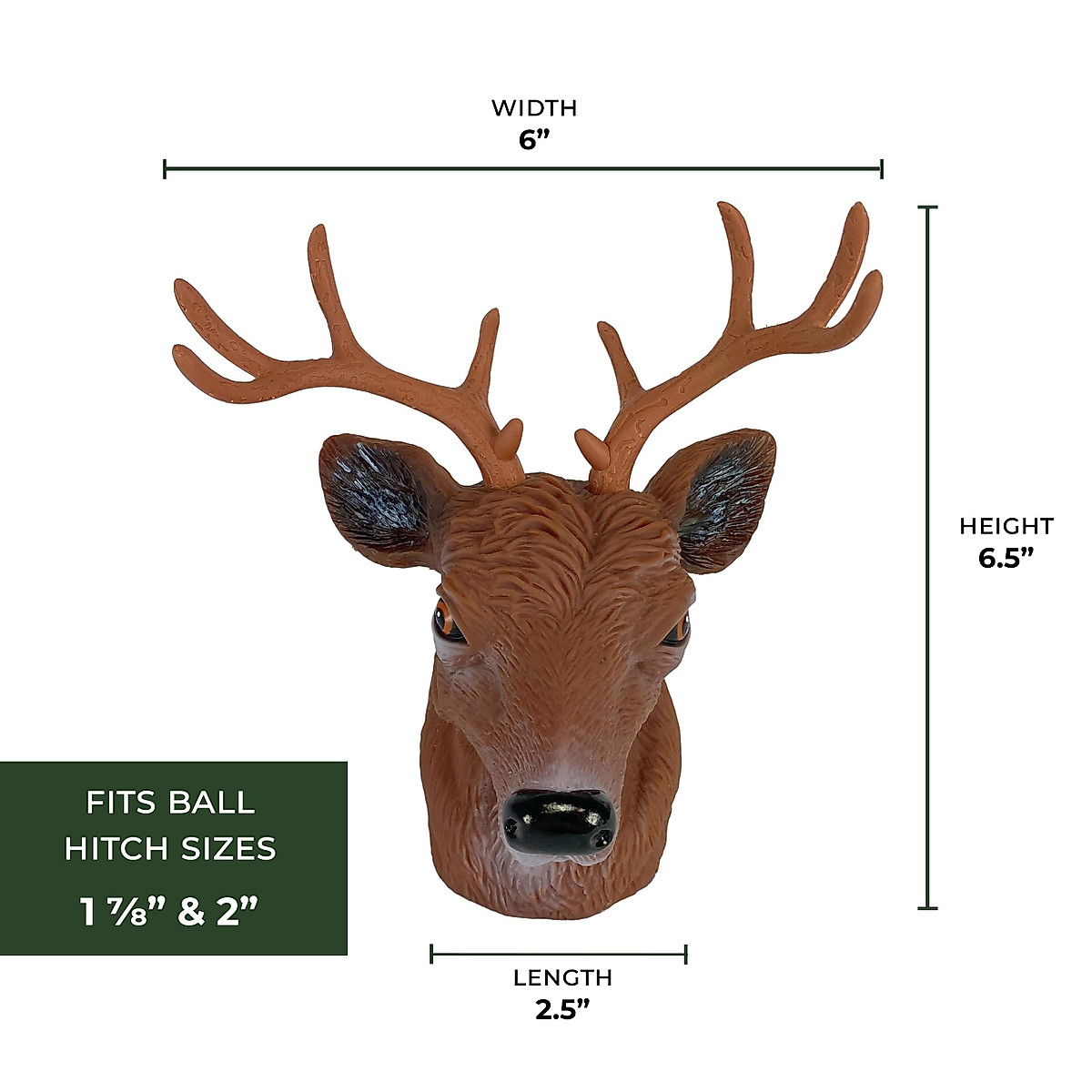 Rivers Edge Products Trailer Ball Cover, 1 7/8 to 2-Inch Trailer Hitch Ball Cover, Hunting Tow Ball Protector, Funny Towing, Trailer, Truck, or RV Accessories, Deer