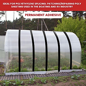 GGR Supplies T.R.U. LDPE Heavy-Duty Greenhouse Polyethylene Repair Weatherseal Film Tape. Long Term UV Exposure Ideal for Sealing and Seaming. (Clear, 2" X 36 Yards)