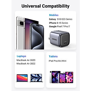 UGREEN Nexode 30W USB C Charger with 60W USB C Cable, iPhone 15 Charger Foldable GaN PPS Compact Fast Wall Charger Block for iPhone 15/14, Galaxy S24 Ultra/S23, Pixel 8 Pro, MacBook Air, iPad Pro