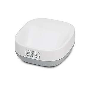 Joseph Joseph 70511 Slim Compact Soap Dish with Drain, Gray, 7.1 x 3.6 x 8.4 cm