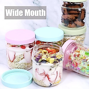 wemburly 6Pack Meal Prep Containers Reusable Glass 2Cup Overnight Oats Containers With Lids Glass Containers16OZ Borosilicate Glass Jars Diswasher Safe