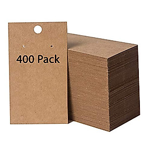 400 Pack Earring Cards - Earring Card Holder - Custom Earring Cards for Earring Display - Hanging Earrings - Bulk Earring Cards - 2 x 3.5 Inches - Brown (Pack of 400)
