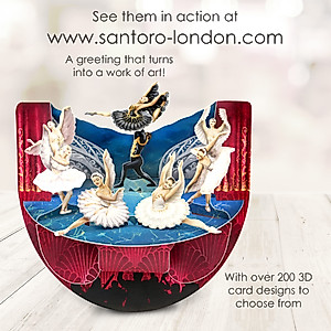 SANTORO PopnRock, 3D Pop Up Greeting Card - Swan Lake Ballet - for Her, for Mum, Birthday, Mothers Day