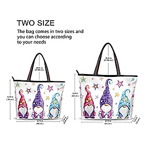 Watercolor Magic Gnomes Stars Handbags and Purse for Women Tote Bag Large Capacity Top Handle Shopper Shoulder Bag