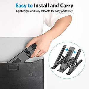 Portable Laptop Stand, OMOTON Laptop Stand for Desk Ergonomic 7-Levels Angles Adjustable Computer Stand, ABS Laptop Riser Holder Compatible with All Laptops and iPad(10-15.6")