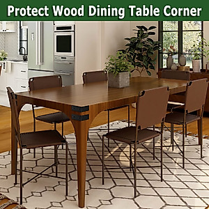 KOXHERO Farmhouse Metal Corner Brackets Decorative Wood Table 3.3" Matte Black Corner Protectors for Retro Industrial Wood Dresser Nightstand TV Stand Bed Frame(Height:1.9")4Pcs