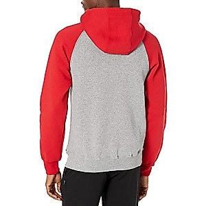 Russell Athletic Mens Dri-Power Pullover Fleece Hoodie Hoody, Color Block - Oxford/True Red, XX-Large US