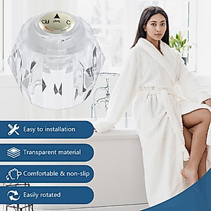 Shower Knob Replacement Compatible with Del-ta Faucet RP2391, 2-1/2" x 2-1/8" Shower Faucet Handle Replacement with Offset Hole(COLOR:clear)