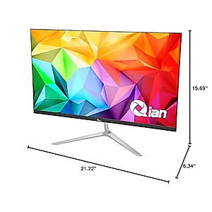 Qian 24” Frameless LED Anti-Glare PC Monitor, 1920x1080 FHD, 75Hz Refresh Rate, 6ms Response Time, 3000:1 Contrast Ratio, 16.7M Colors, 250cd/m2, 16:9, 178°, HDMI/VGA, 75x75mm VESA, Tilt, QM2382F