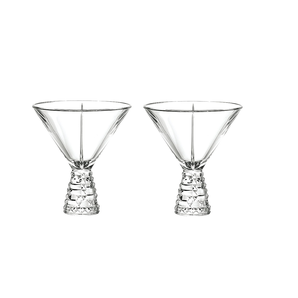 Nachtmann Punk Collection Cocktail Coupe Glasses, Set of 2, Studded Textured Crystal Glass Stem, Perfect for Drinking Champagne, Sweet Wine, Martini, and Cosmopolitan