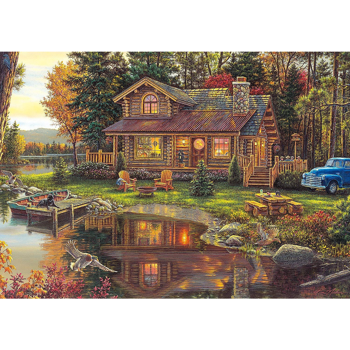 Buffalo Games - Kim Norlien - Peace Like a River - 300 LARGE Piece Jigsaw Puzzle with Hidden Images,Multicolor