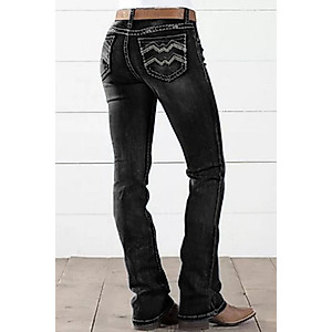 PEIHOT Women's Jeans 90s Mid Rise Bootcut Jeans High Stretch Black Jeans Size 8 Pantalones De Mujer Boot Cut Denim Pants