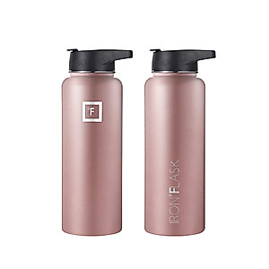 IRON °FLASK Sports Water Bottle - 40 Oz 3 Lids (Wide Spout Lid), Leak Proof - Stainless Steel Gym & Sports Bottles for Men, Women & Kids - Double Walled, Insulated Thermos, Mothers Day Gifts for Mom