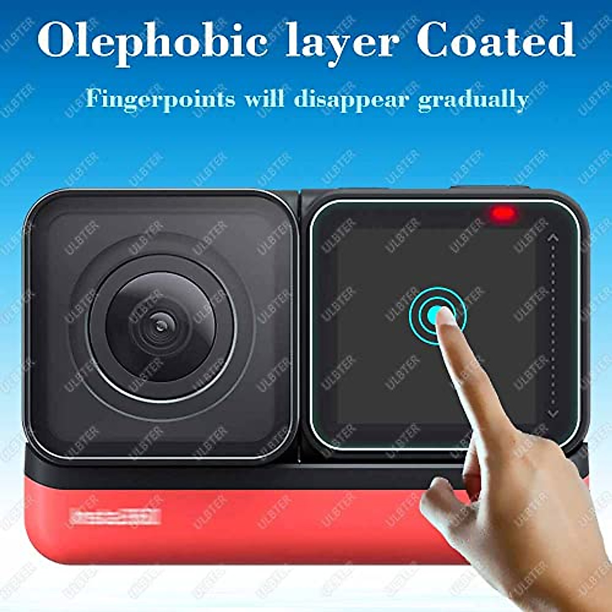 ULBTER Screen Protector for Insta360 ONE RS/ONE R, 2 Set Screen protector for LCD + 4K Wide Angle Lens, Tempered Glass Cover 0.3mm 9H Hardness Ultra-Clear