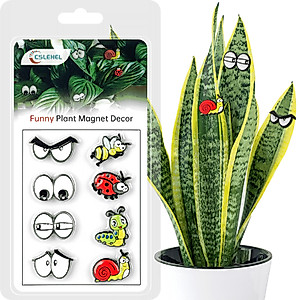 Cslehel Plant Magnets Eyes for Potted Plants ，8 PCS Cute Magnetic Plant Eyes with Cartoon Eyes, Funny Plants Pins for Indoor Outdoor Office Plants Accessories, Plants Lover Gifts,