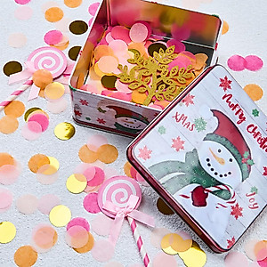 Hot Pink Orange and Gold Tissue Confetti Dots Table Decoration for Birthday Graduation Wedding Toss Groovy Fall Autumn Party, 1 inch in Diameter, 100 grams