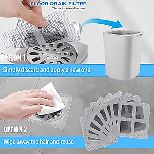30 Pcs Floor Drain Stickers, 4" X 4" Disposable Shower Floor Drain Cover, Shower Drain Hair Catcher Mesh Stickers for Kitchen Sink, Bathroom, Laundry