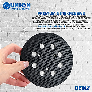 Union Pads and Abrasives OEM2 Replacement Sander Hook and Loop Orbital Sander Pad for 743081-8, 743051-7 Hitachi 324-209 Fits BO5010, BO5030/K, BO5031K, BO5041K, SV13YA, SV13YB, XOB01Z Sander