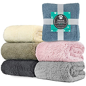 PetAmi Fluffy Waterproof Dog Blanket for Small Medium Dogs, Soft Warm Pet Sherpa Throw Pee Proof Couch Cover, Reversible Cat Puppy Bed Blanket Sofa Protector, Plush Washable Pad (Taupe Camel, 29x40)