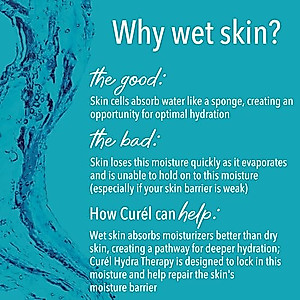 Curel Hydra Therapy In Shower Lotion, Itch Defense Body Moisturizer with Advanced Ceramide Complex, Vitamin E, & Oatmeal Extract, 12 Oz, Pack of 2