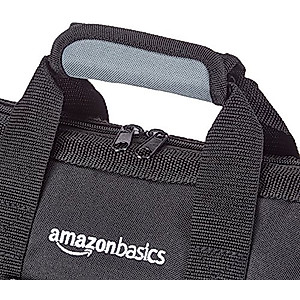 Amazon Basics Durable Wear-Resistant Base, Tool Small Standard Bag with Strap, 12 Inch, Black & Gray