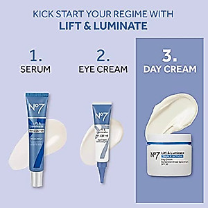 No7 Lift & Luminate Triple Action Fragrance Free Day Cream SPF 30 - Broad Spectrum Anti Aging Face Cream - Hydrating Hibiscus Peptides & Hyaluronic Acid + Brightening Emblica & Vitamin C (50ml)