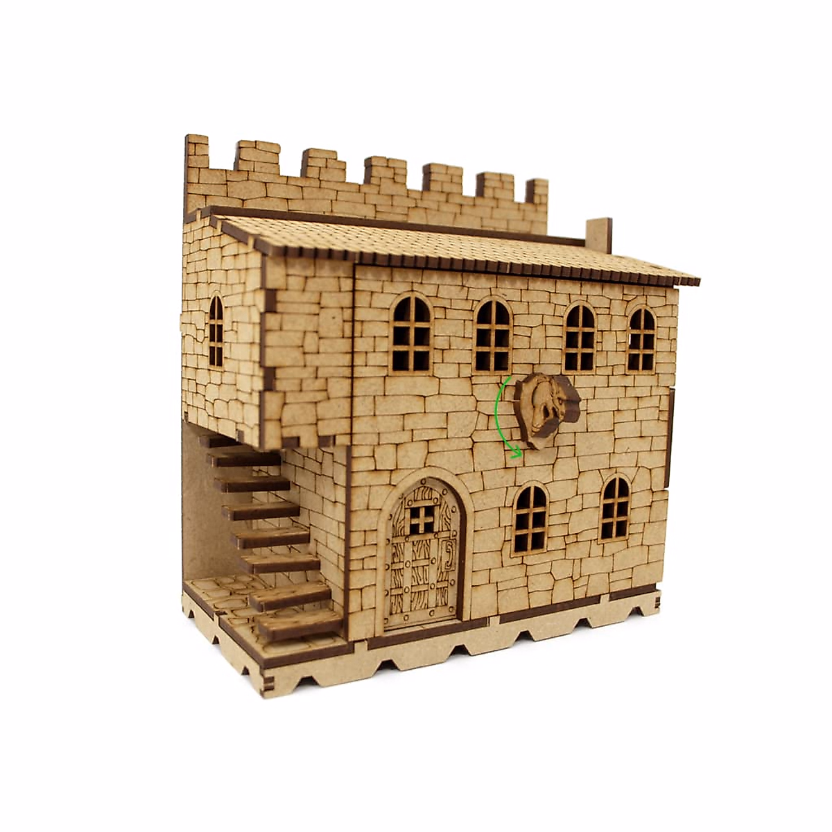 TowerRex Bastion Tower Wall D&D Terrain Barrack Garrison Buildings - DND Accessories for Dungeons & Dragons, Pathfinder, Warhammer, Tabletop Battle Map, Wargaming Terrain for 28mm 32mm Miniatures