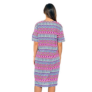 4360-R-10070-2X Just Love Short Sleeve Nightgown / Sleep Dress for Women / Sleepwear,Colorful Aztec,2X Plus